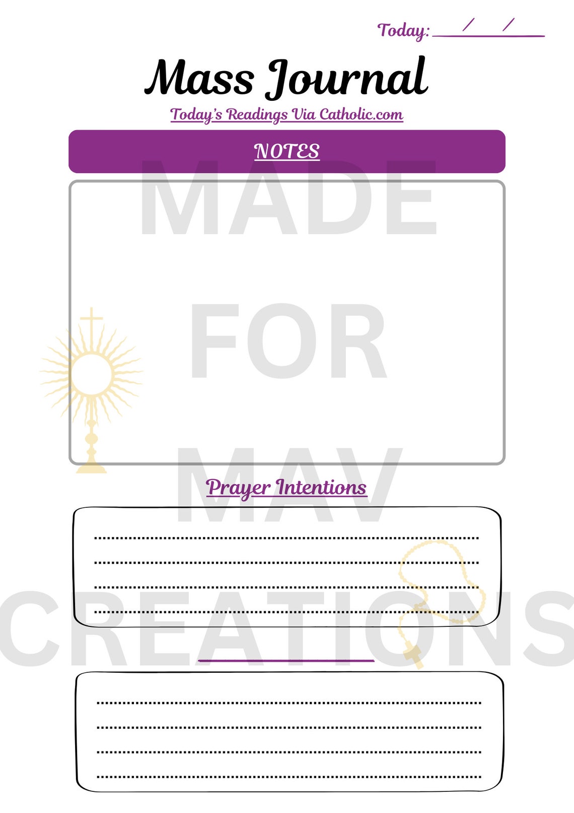 Catholic Mass Journal With Clickable Link to Daily Readings, Liturgical ...