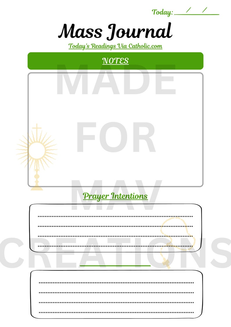 Catholic Mass Journal With Clickable Link to Daily Readings, Liturgical ...