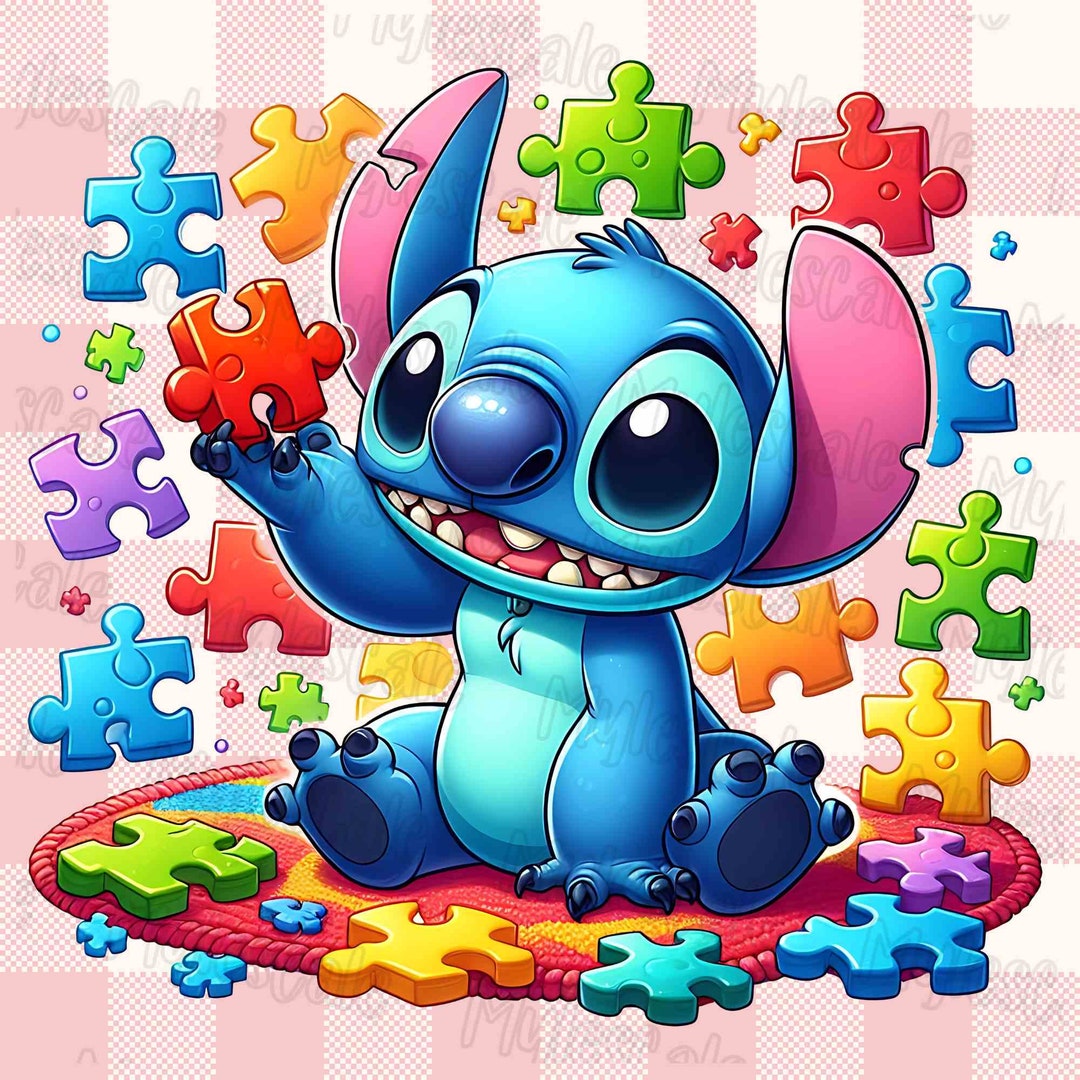 Only PNG New Designs Stitch Autism Png, Autism Cartoon Png Bundle ...