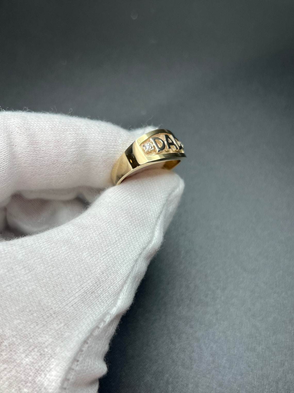 10K Dad Ring - Father’s Day Ring for Dads, Solid Gold Dad Ring, Father ...