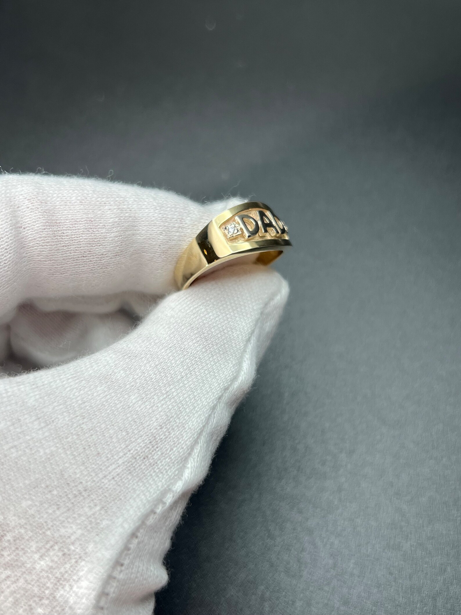10K Dad Ring - Father’s Day Ring for Dads, Solid Gold Dad Ring, Father's Day Ring - Etsy