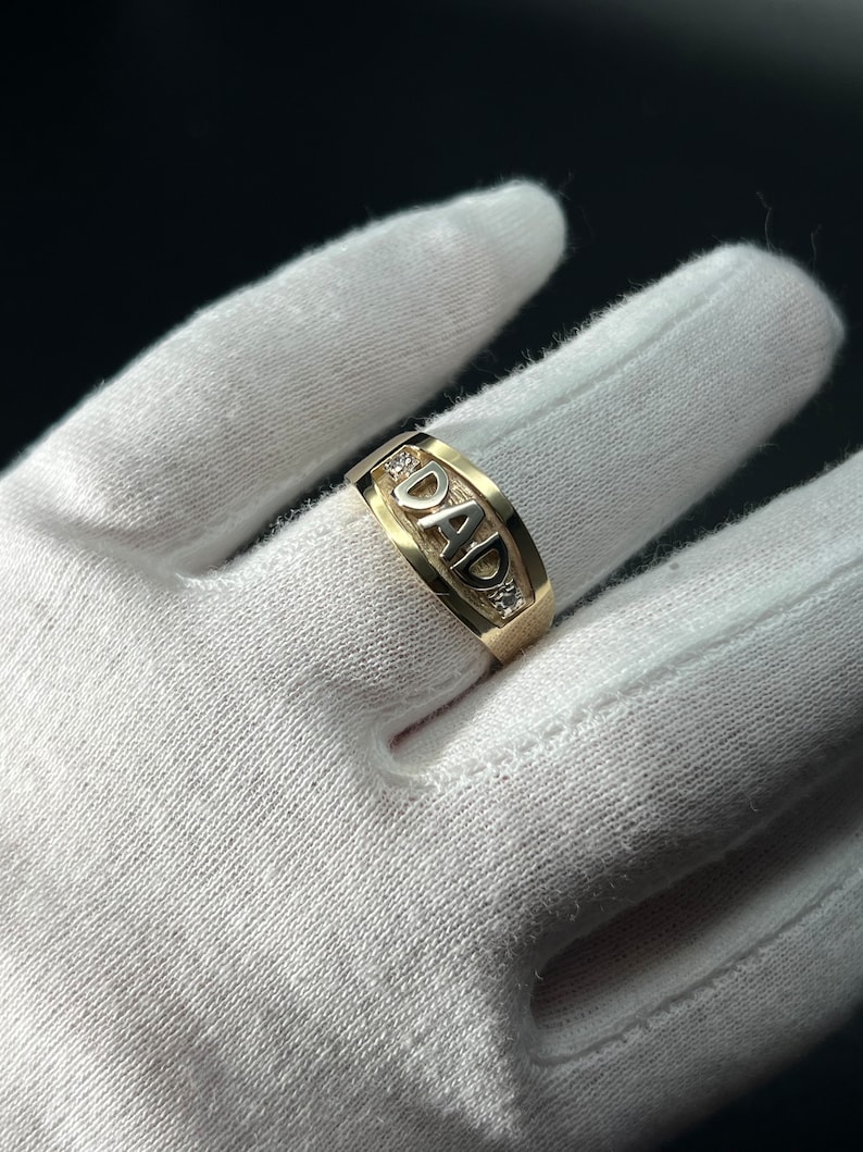 10K Dad Ring - Father’s Day Ring for Dads, Solid Gold Dad Ring, Father ...