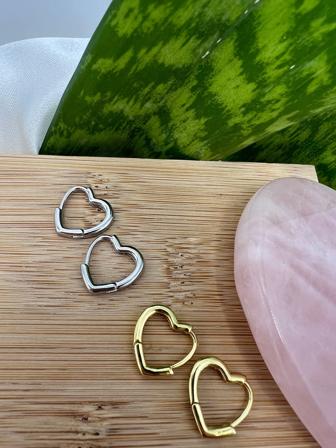 Heart Hoops by Lovealiceco Gold Heart Hoop Earrings Minimalist Earrings ...