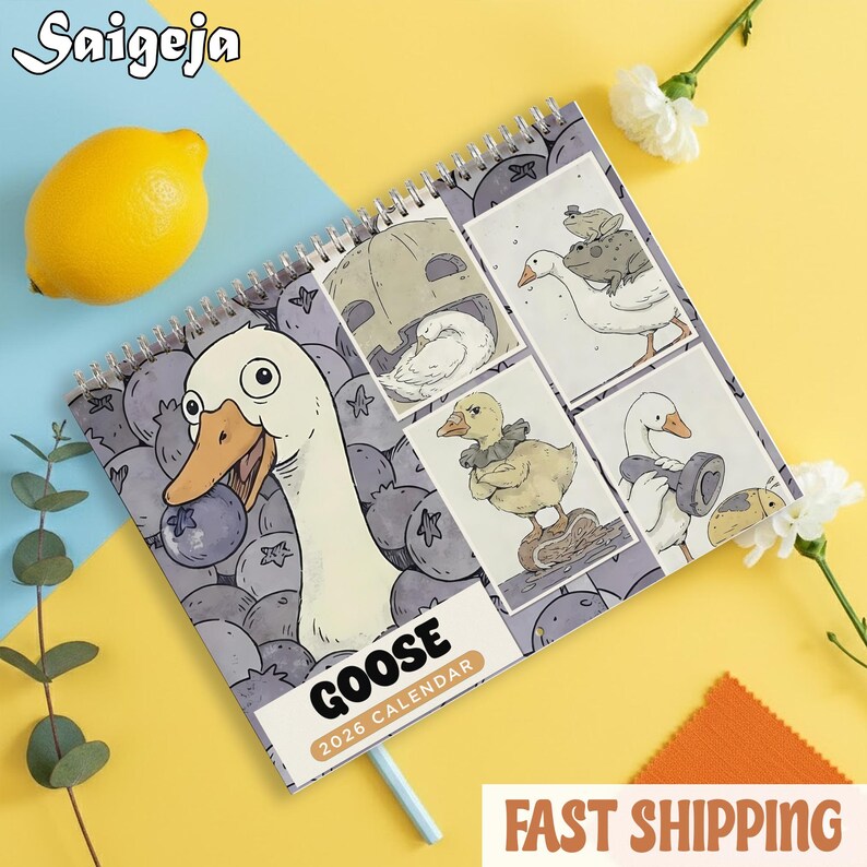 Vintage Goose Calendar 2026, Silly Goose, Retro Cottagecore Bird Wall ...