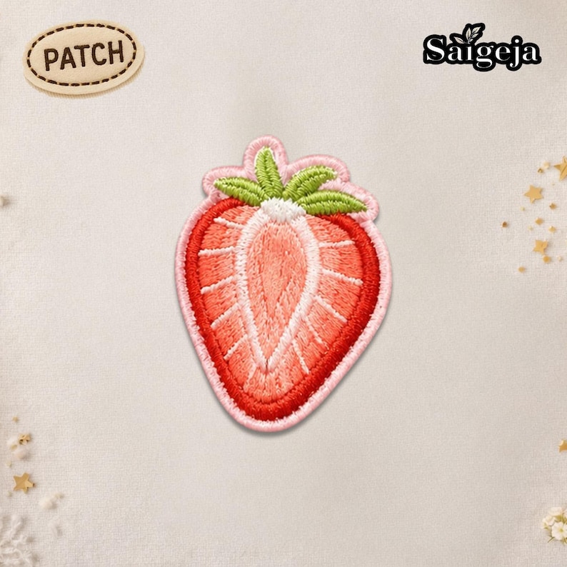 Strawberry Patch, Fruit Patch, Iron on Patch, Embroidered Patch for ...