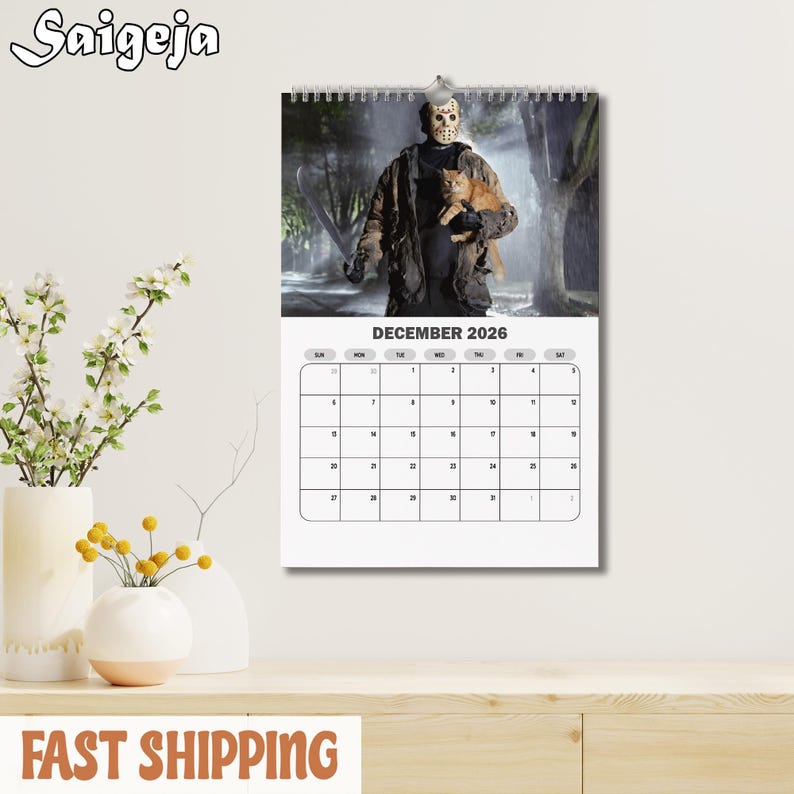 Creepy Cats 2026 Wall Calendar, Secret Gift for Scary Movie Lovers ...