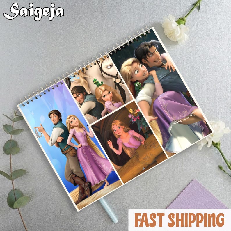 Tangled 2026 Wall Calendar - Rapunzel Disney Princess Decor - Kid Room ...
