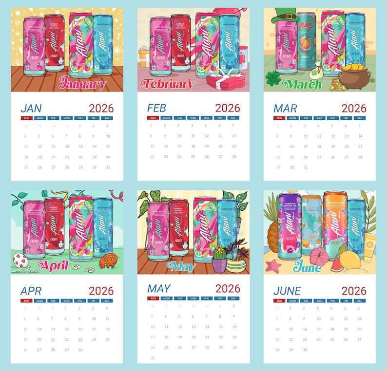 Funny Soda Calendar 2026, Soda Lover Calendar, Soda Aesthetic Wall ...