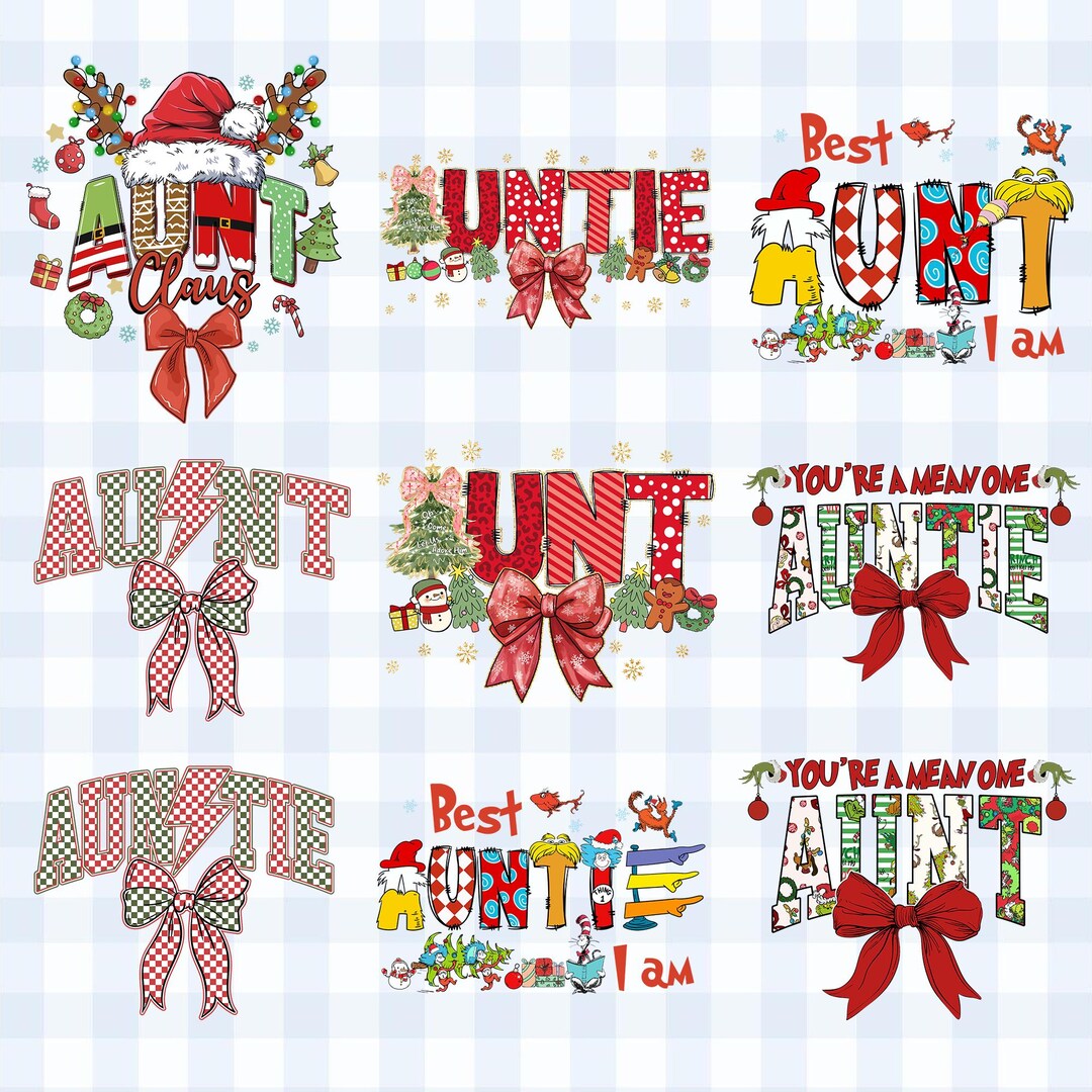 Bundle 10 Christmas Auntie Claus Png, Auntie Claus Png, Retro Christmas ...