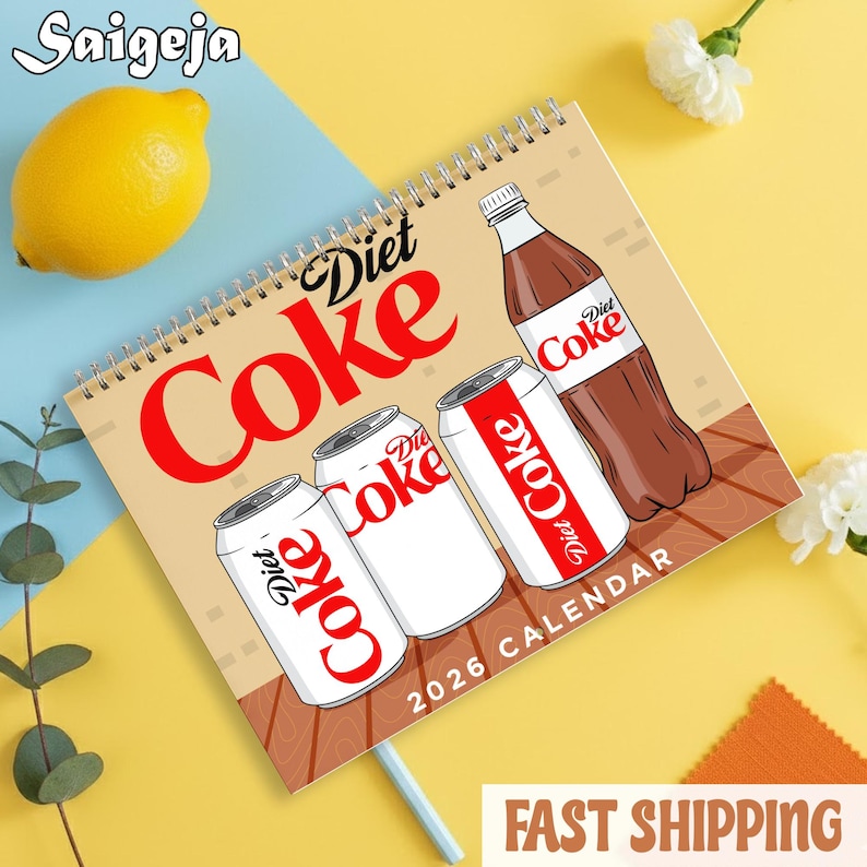 Funny Diet Coke Calendar 2026, Diet Coke Lover Calendar, Soda Aesthetic ...