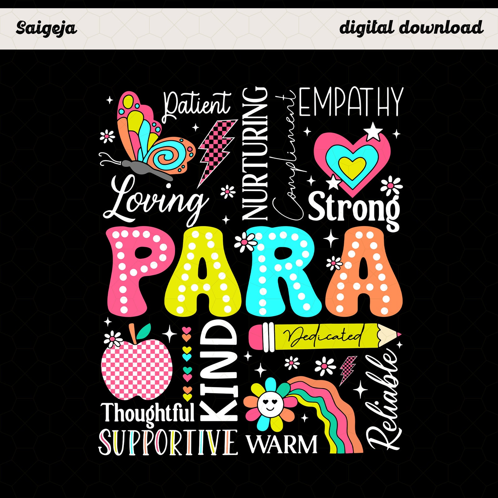 Para Png, Back to School Png, Paraprofessional Sublimation Png, First ...