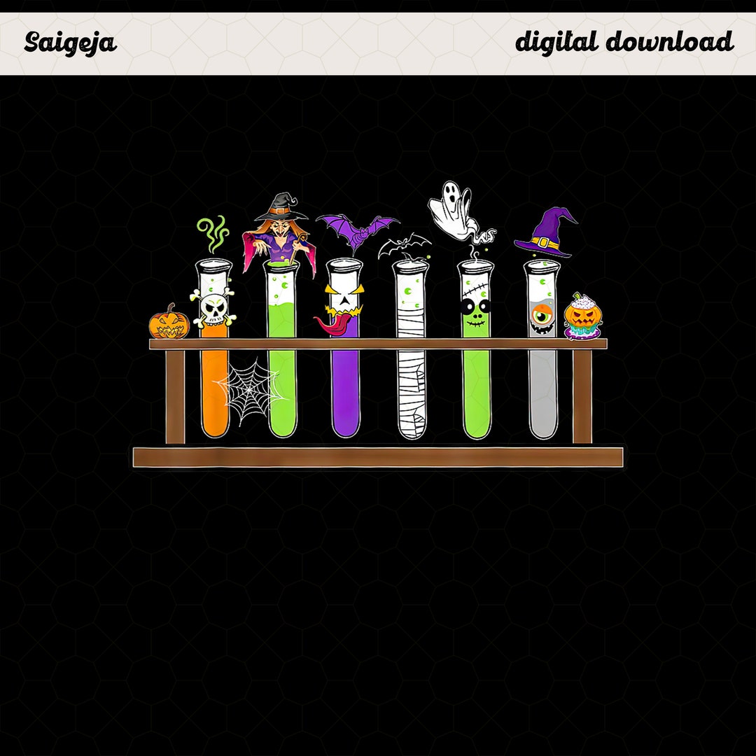 Test Tube Chemistry Nerd Science Teacher Spooky Halloween Png ...