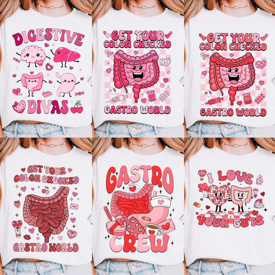 10+ Designs Gastro Valentine PNG Bundle, GI Nurse Valentine Png ...
