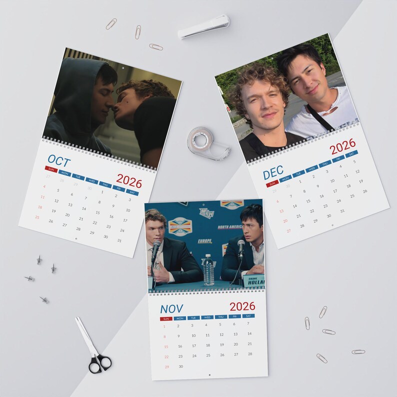 Heated Rivalry 2026 Wall Calendar, Male Aesthetic Monthly Planner ...