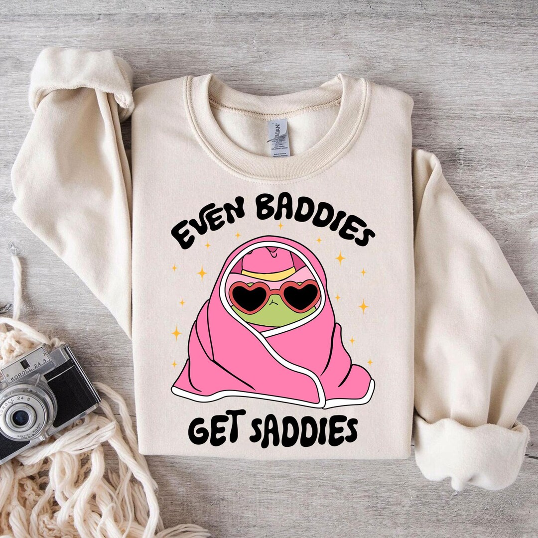 Howdy Frog Even Baddies Get Saddies PNG, Frog Meme PNG, Mental Health ...