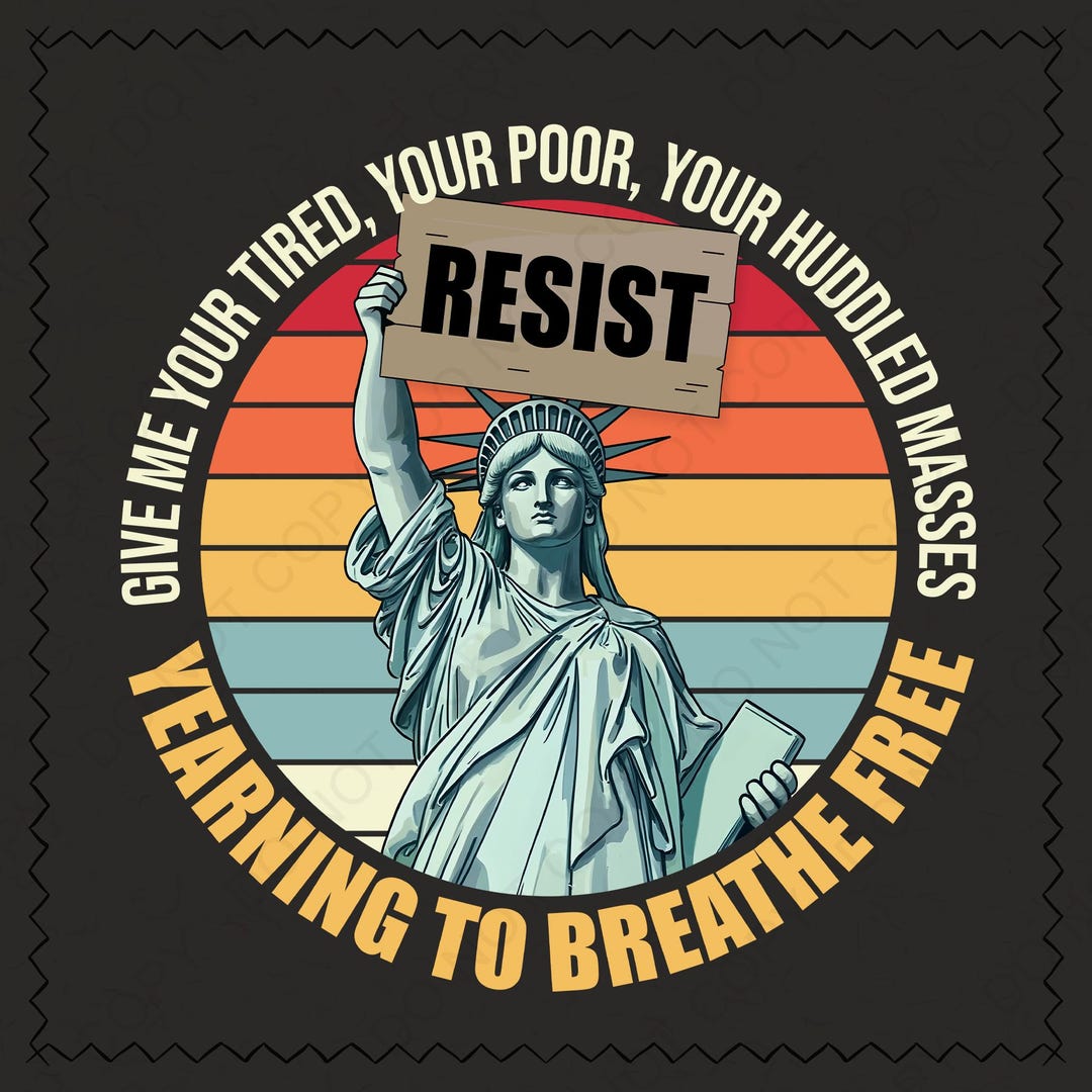 Give Me Your Tired Your Poor PNG, Statue of Liberty Quote Digital ...