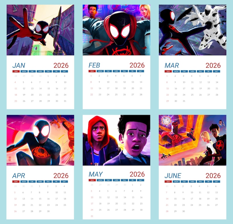 Superhero Wall Calendar 2026, Animated Hero Wall Decor for Kids ...