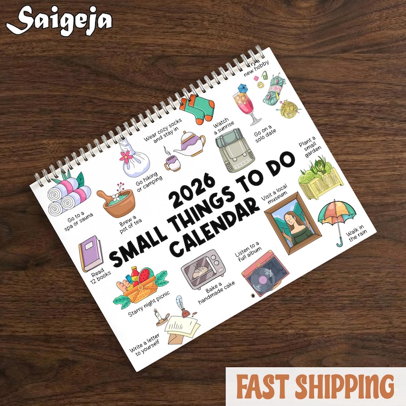 2026 Small Things to Do Calendar - Cute Self Care Planner - Daily Joy Gift - Etsy