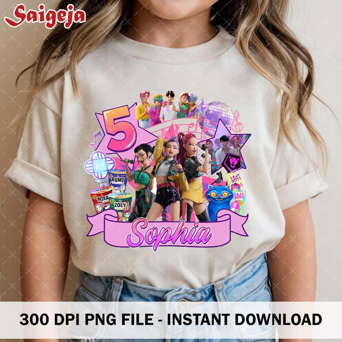Custom Name & Age Kpop Huntrix Birthday PNG, Custom It's My Huntrix ...