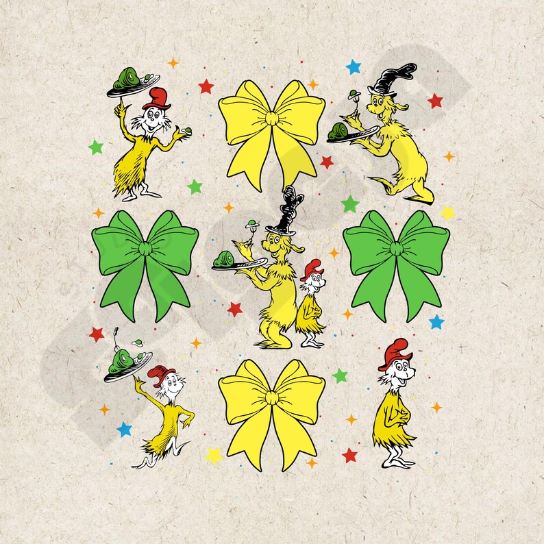 Sam I Am Guy Am I Coquette Bow PNG, Cat in the Hat Png, Read Across ...