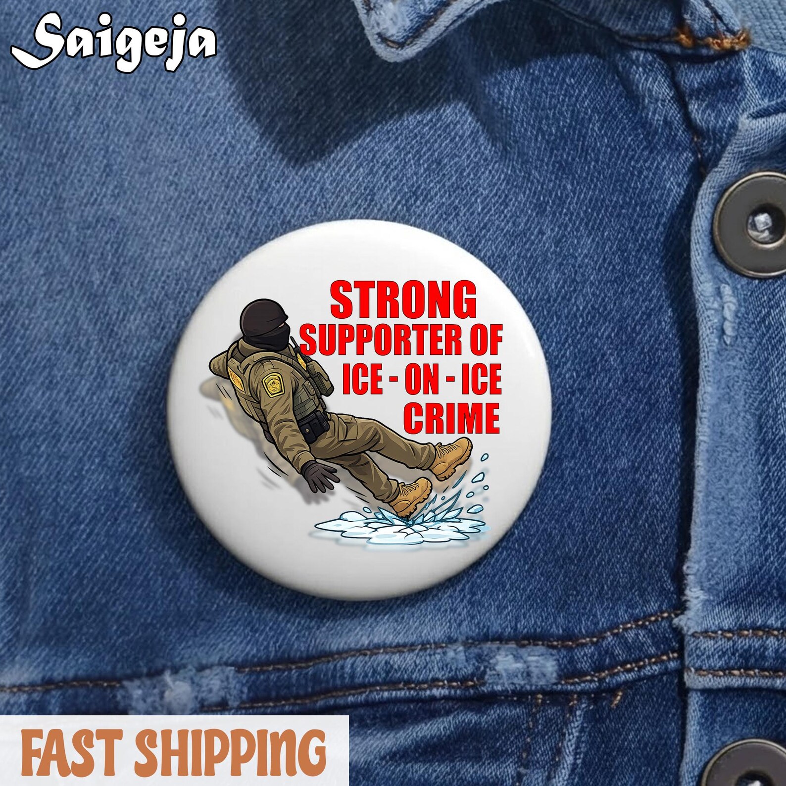 Anti ICE Snow Slip Pin, ICE OUT – Anti-ice Agents Protest Pin - Etsy
