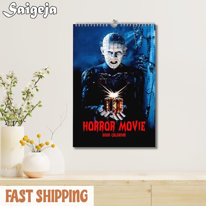 Horror Movie 2026 Calendar, Classic Slasher Wall Calendar, Gothic ...