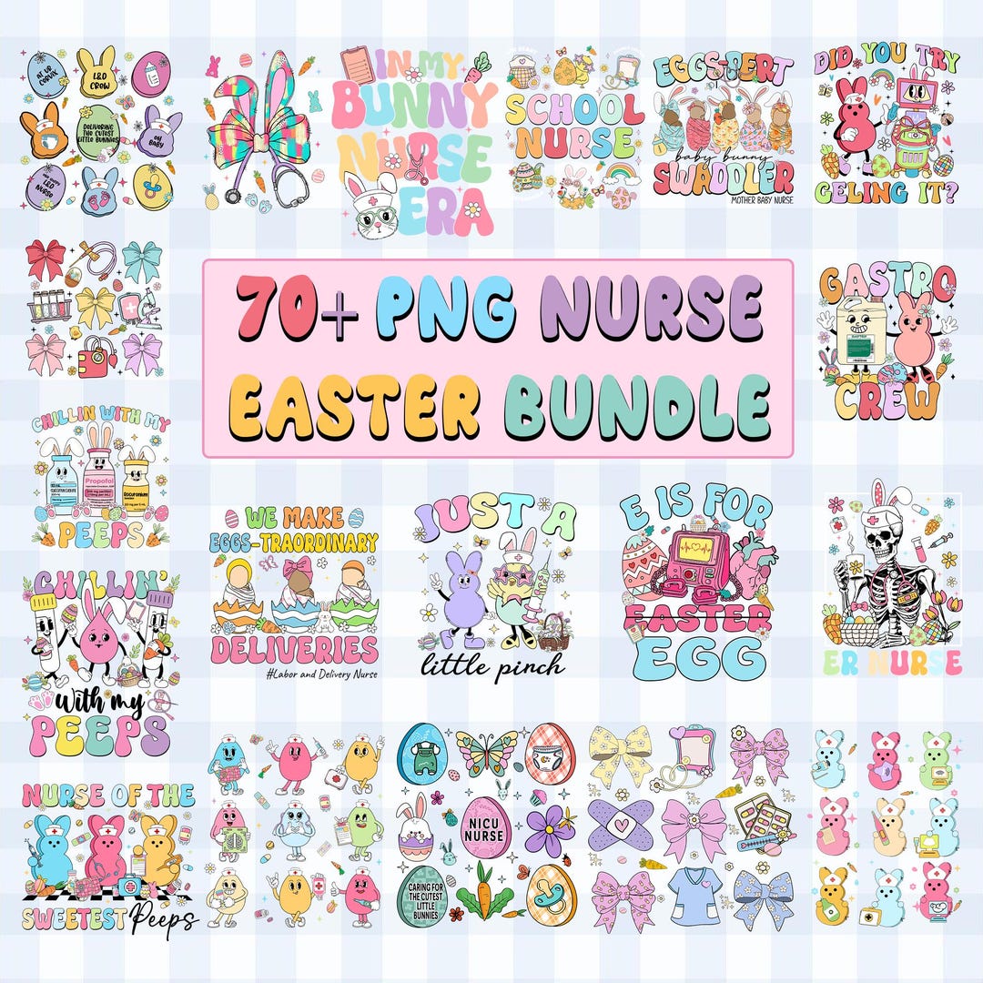 70+ Nurse Easter Png Bundle, Easter Png, Easter Bunny Ears Png, Happy ...
