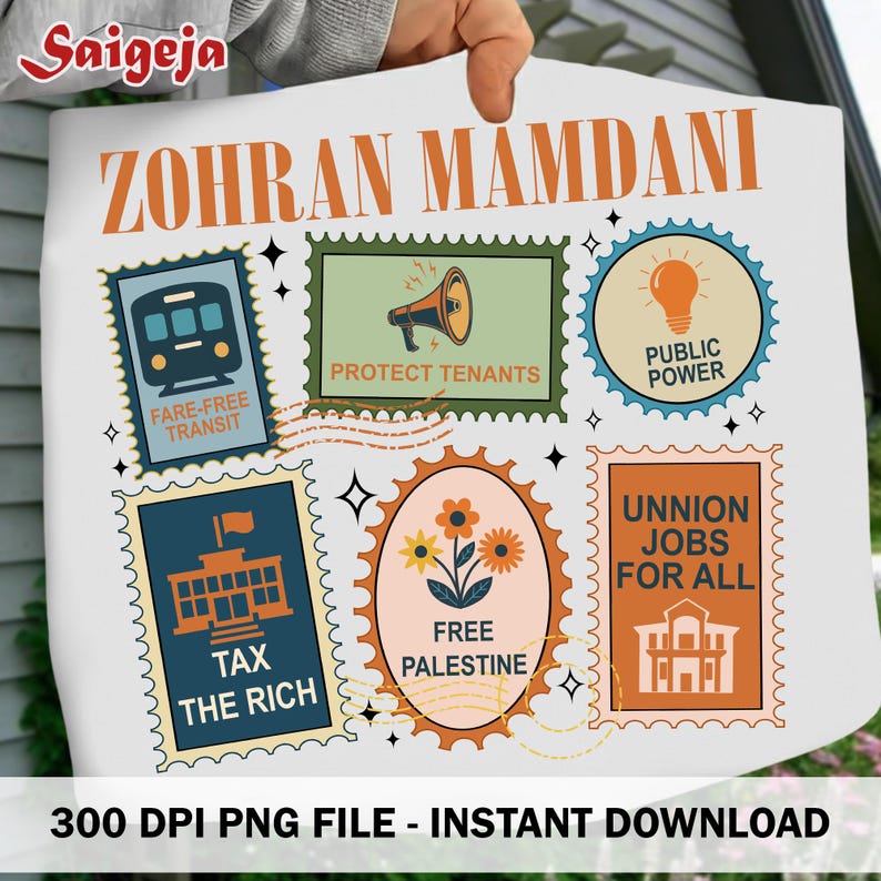 Zohran Mamdani Postage Stamp Activism Png, Turn the Volume up Png ...
