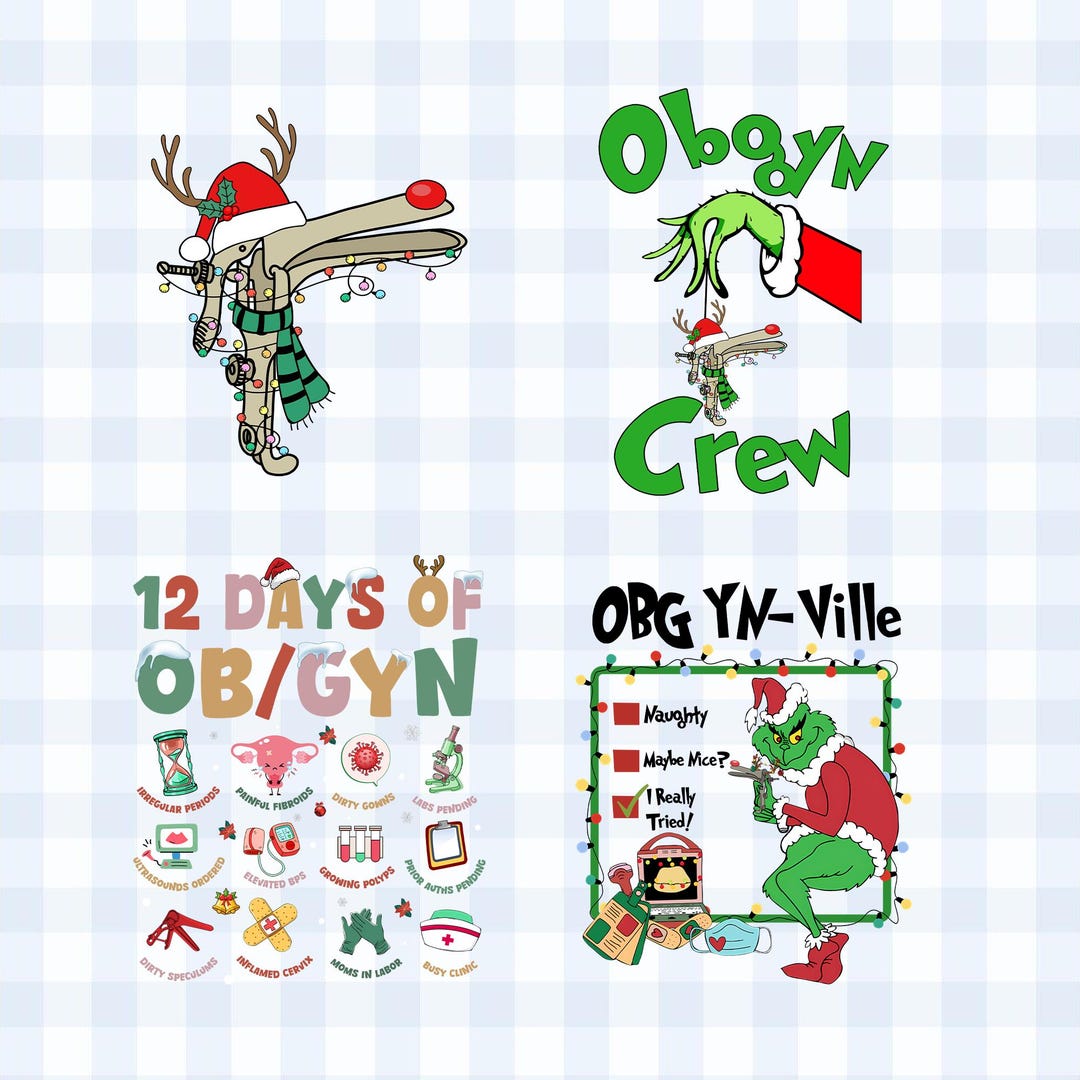 Obgyn Crew Nurse Christmas Png, Obstetrician Gynecologist Png ...