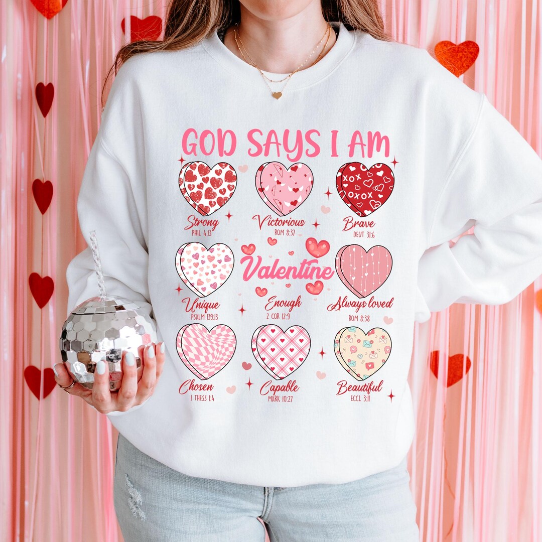 God Says I Am Valentine Candy Heart Png, Candy Hearts Png, Christian ...