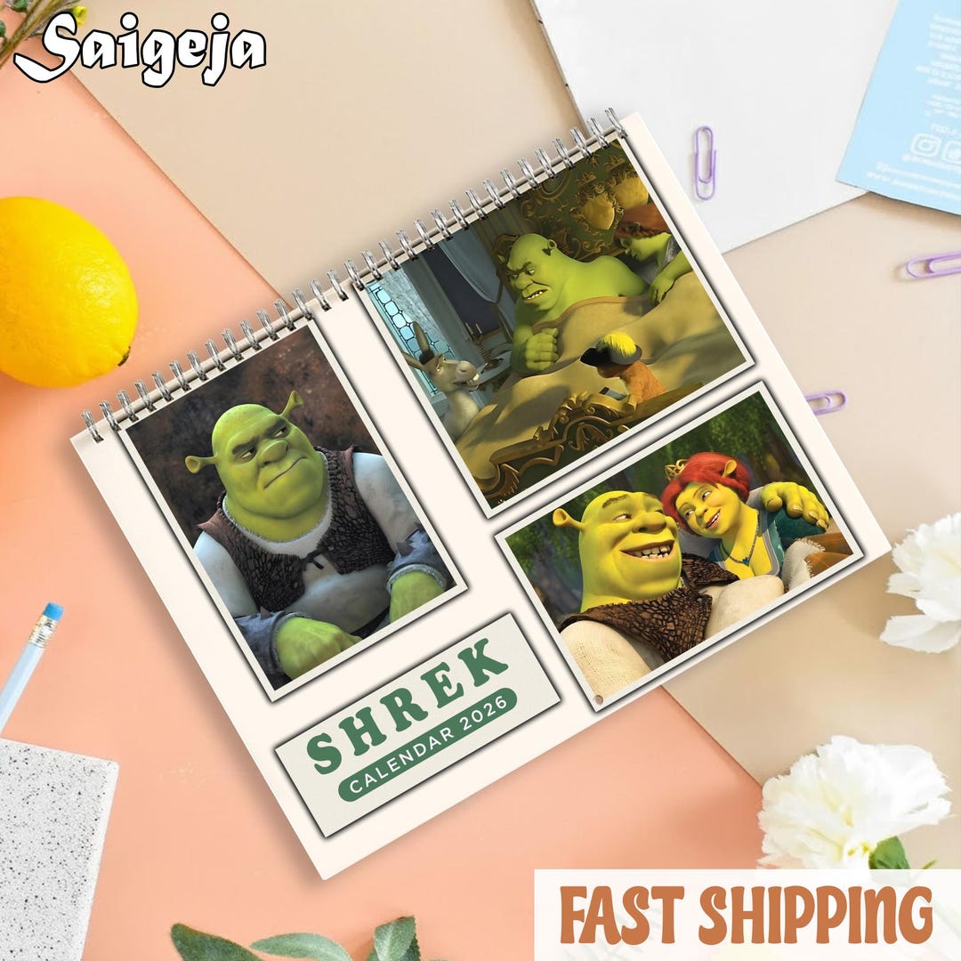 Shrek Wall Calendar 2026, Shrek Calendar, New Year Room Decor, Gift for ...