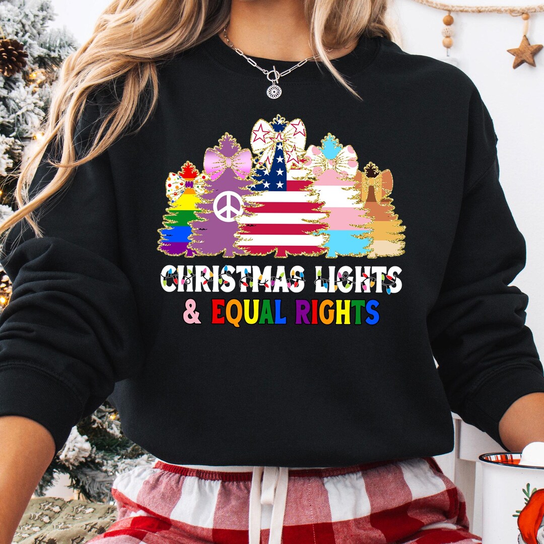 Christmas Lights and Equal Rights PNG, LGBTQ Christmas Tree With Flag ...