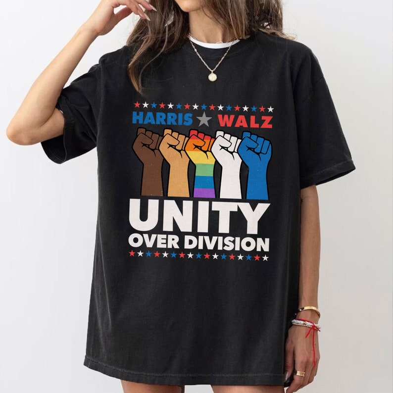 Kamala Harris Tim Walz Unity Over Division 2024 PNG, Sneakers, Trump ...