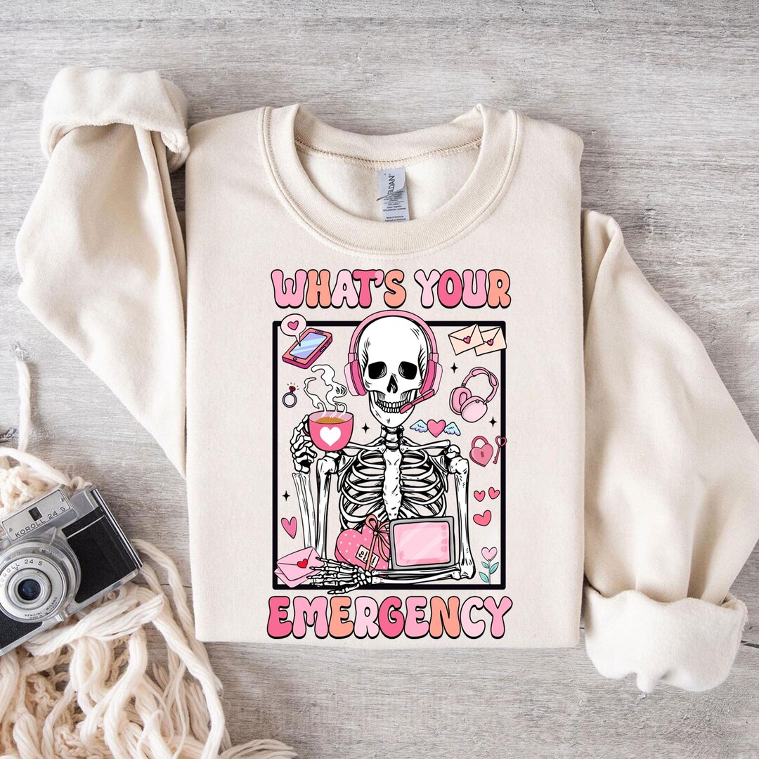 What's Your Emergency Skeleton Dispatcher 911 Valentine Png, Dispatcher ...
