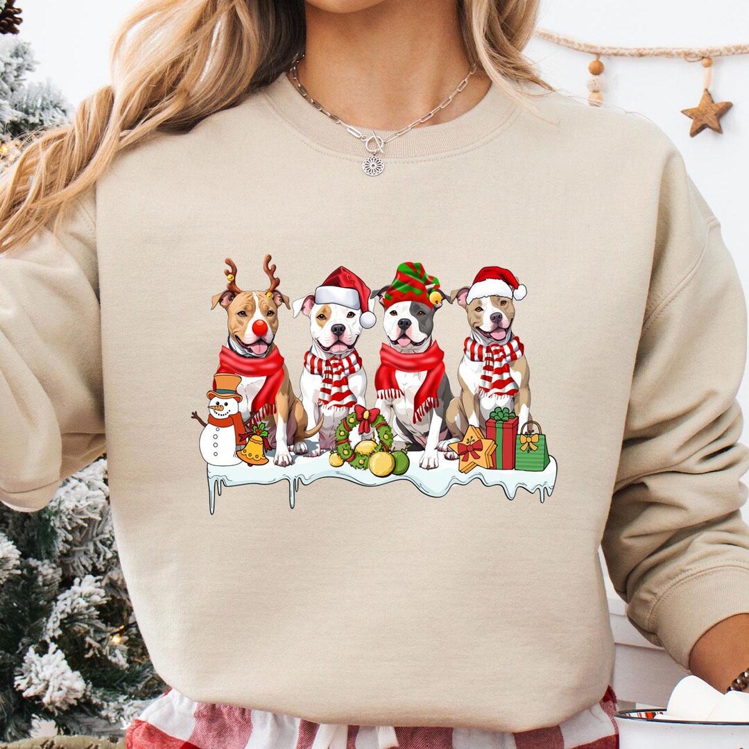 American Pit Bull Terrier Christmas PNG, Christmas Dog Png, Pitbull Png ...