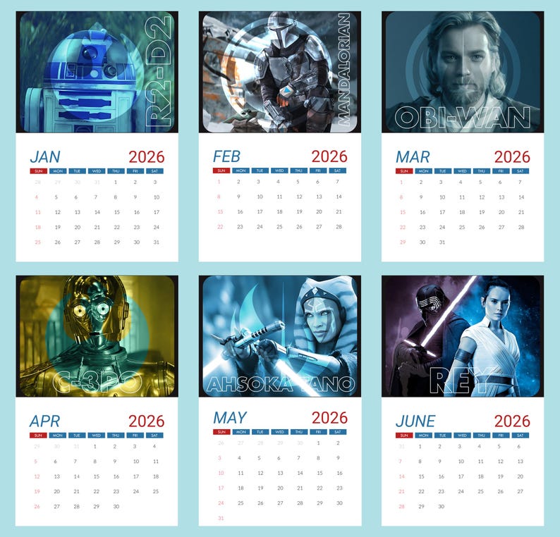 Galactic War 2026 Calendar, Space Knights Wall Decor, Sci-fi Movie ...