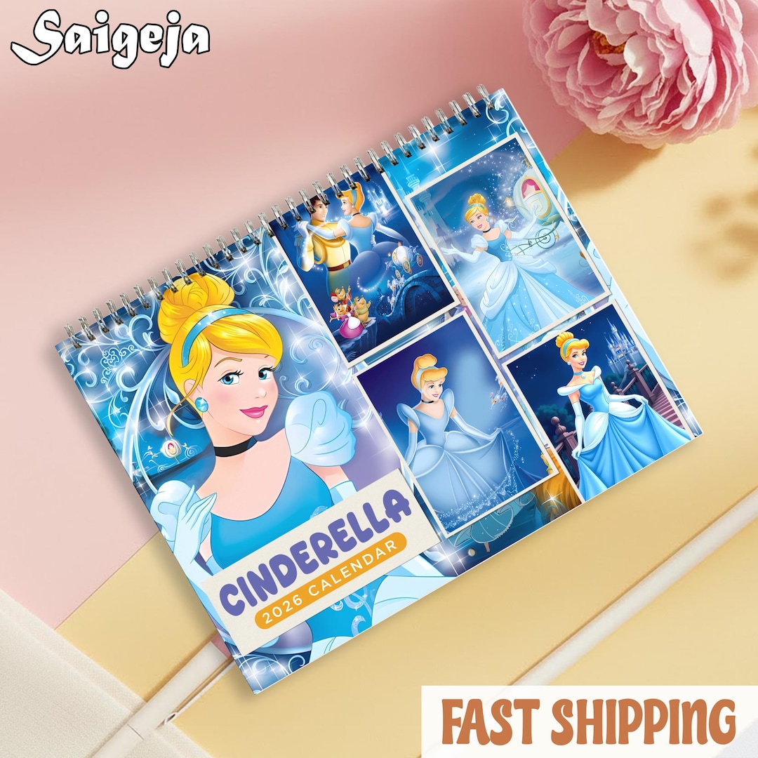 Cinderella Disney Calendar 2026, Classic Princess Wall Calendar, Gift ...