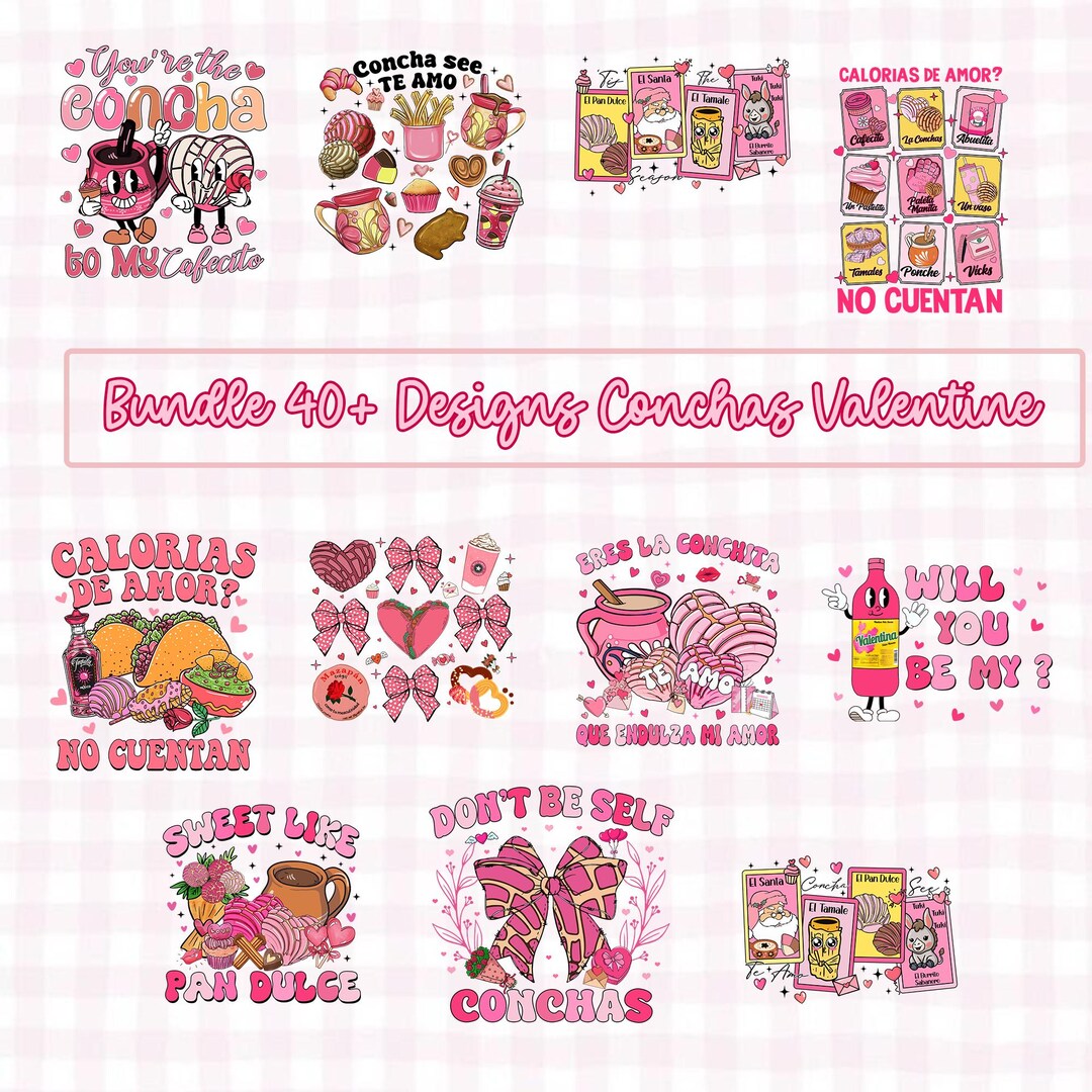 40++ Concha Valentine's Bundle Png, Retro Valentine Png, Mexican ...