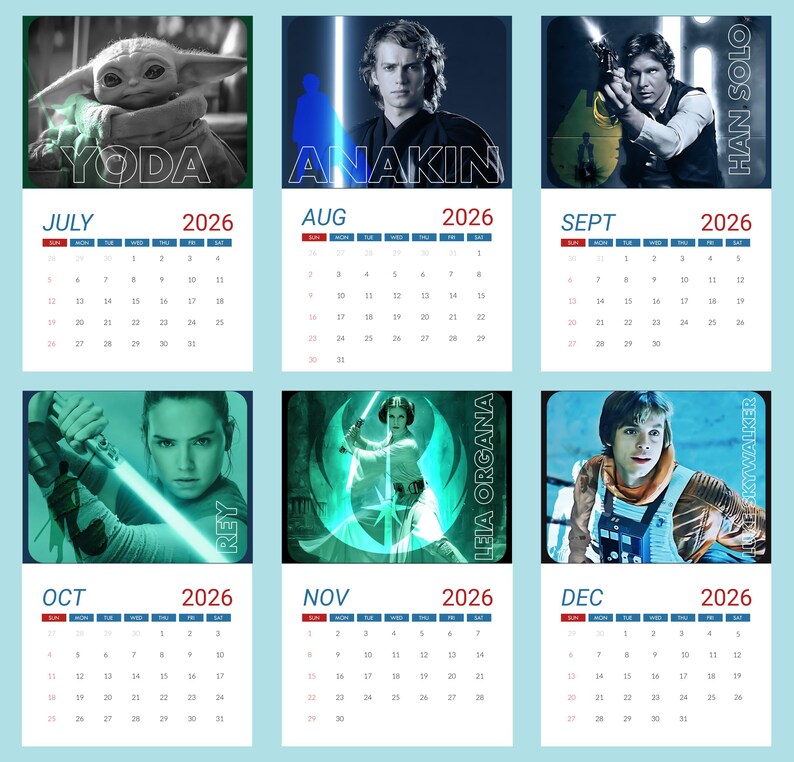 Galactic War 2026 Calendar, Space Knights Wall Decor, Sci-fi Movie ...