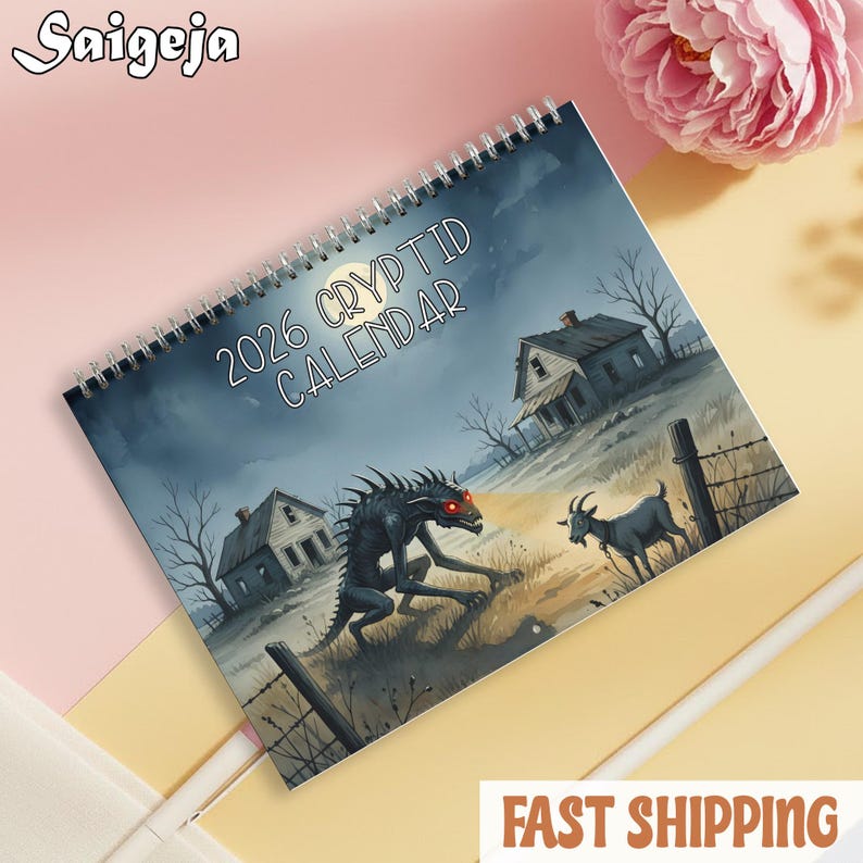 Cryptids 2026 Wall Calendar, Cryptid Calendar, Mothman Bigfoot, Cryptid ...