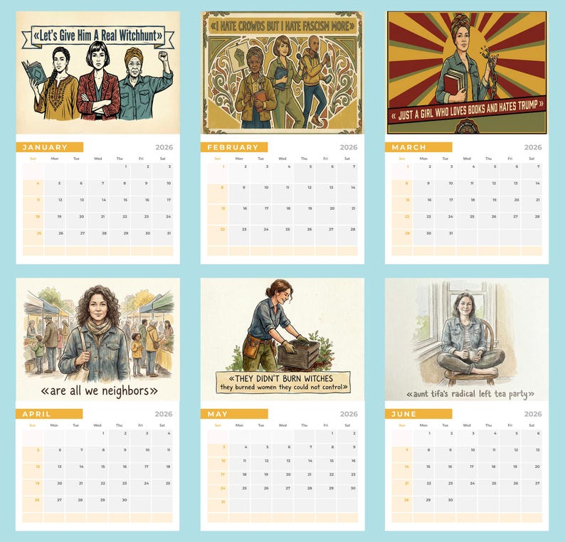 2026 Vive La Resistance Wall Calendar, Feminist Gift, Liberal Activist ...