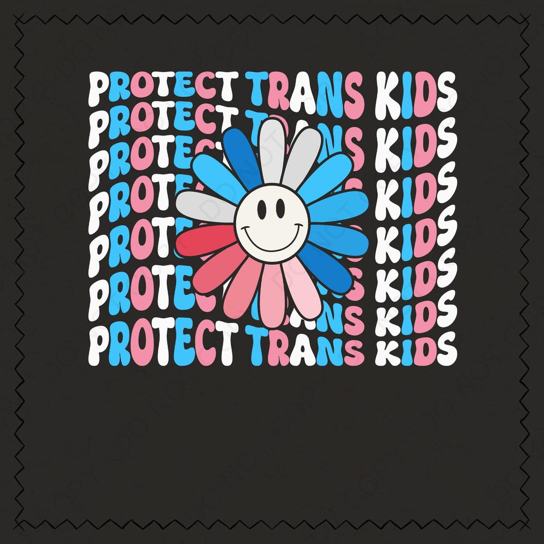 Smiley Face Daisy Flower Protect Trans Kids LGBTQ PNG, Pride Rainbow ...