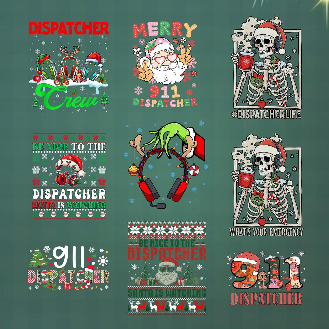 Dispatcher Bundle Png, 12 Days of Dispatching Christmas Png, Santa's ...