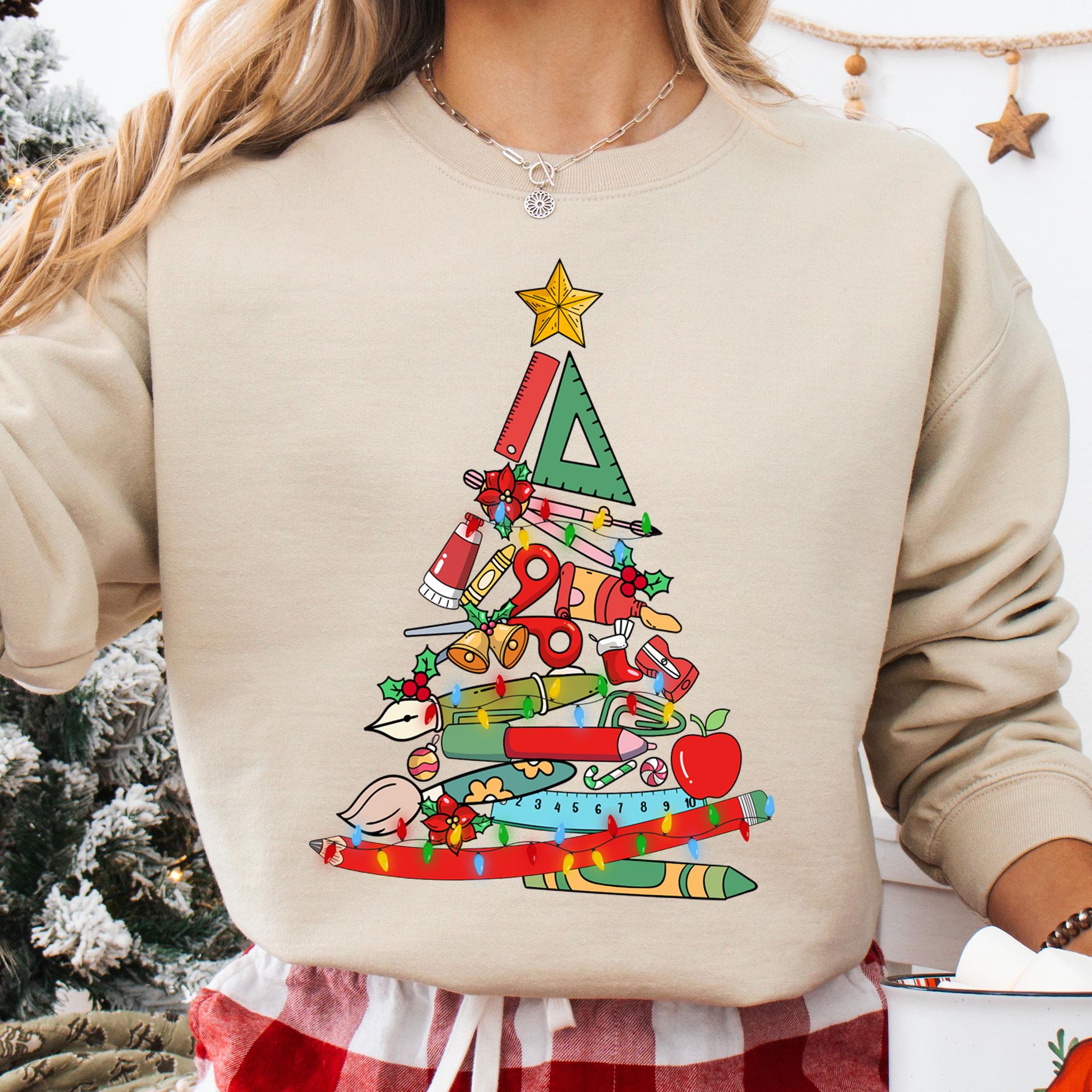 Teacher Christmas Tree Png, Christmas Gift, Christmas Crayon Png ...