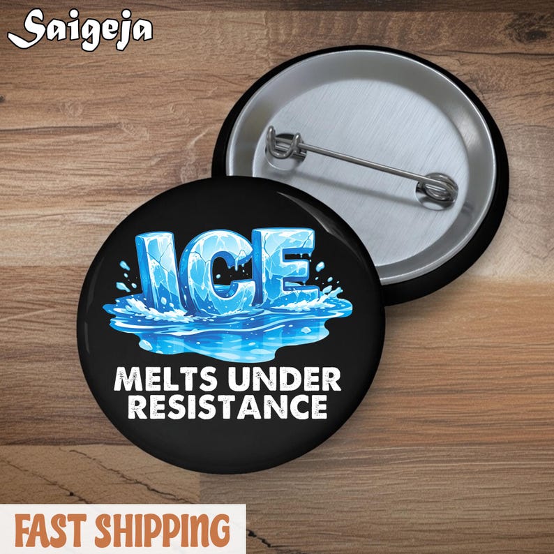 Subtle Anti ICE Pin, Ice Melting, Satire Anti Trump Protest Button, No ...