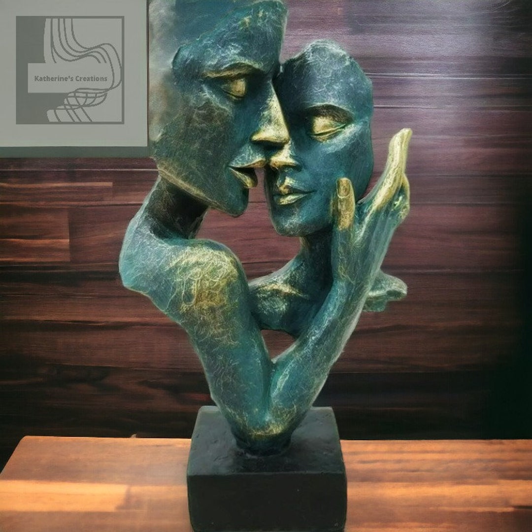 Retro Abstract Faces Figurine Vintage Unique Bust Statue Resin Figurine ...