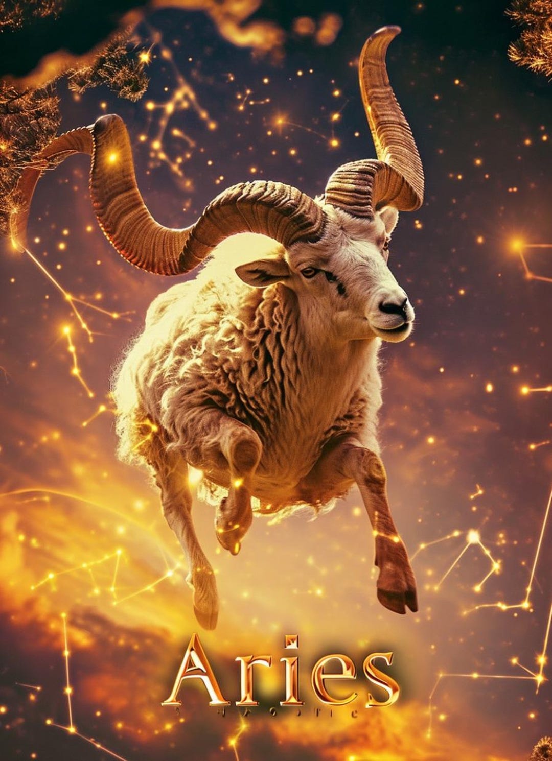 Aries; Fire Sign, the Zodiacs, Zodiac Art Print, Wall Decor, Astrology ...