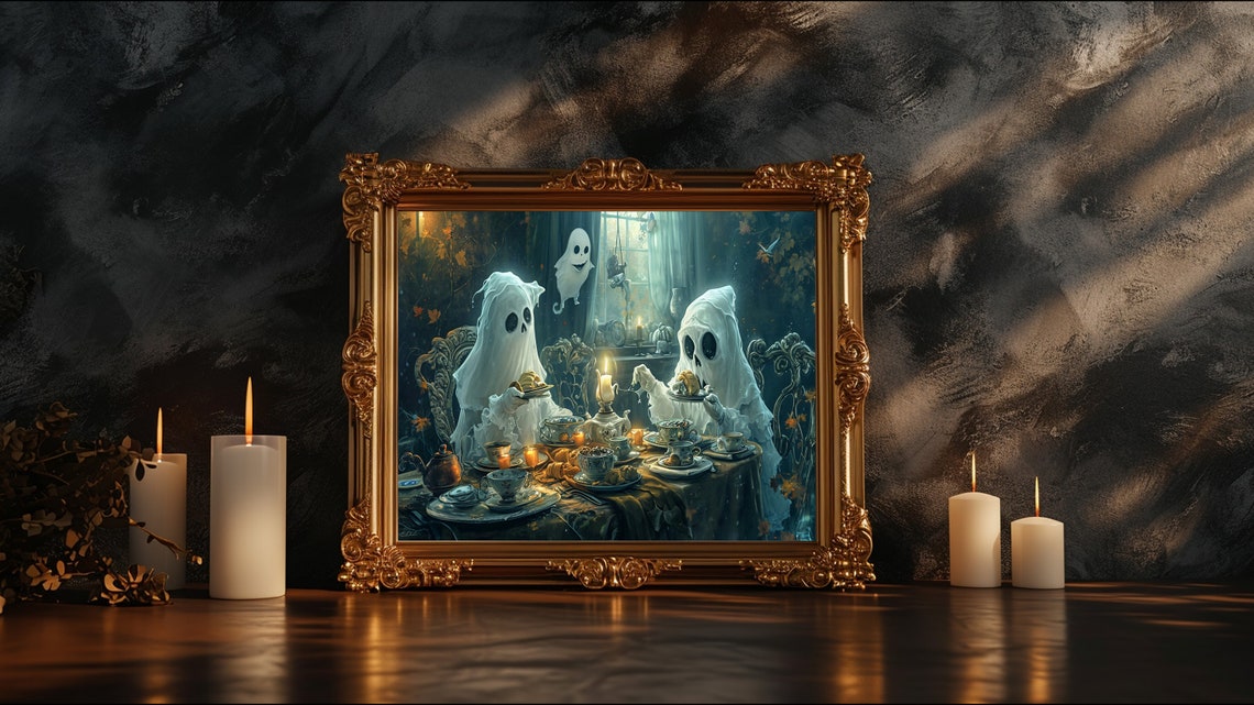 Haunted Tea Party, Cute Ghosts, Halloween Art, Tea Party, Halloween ...