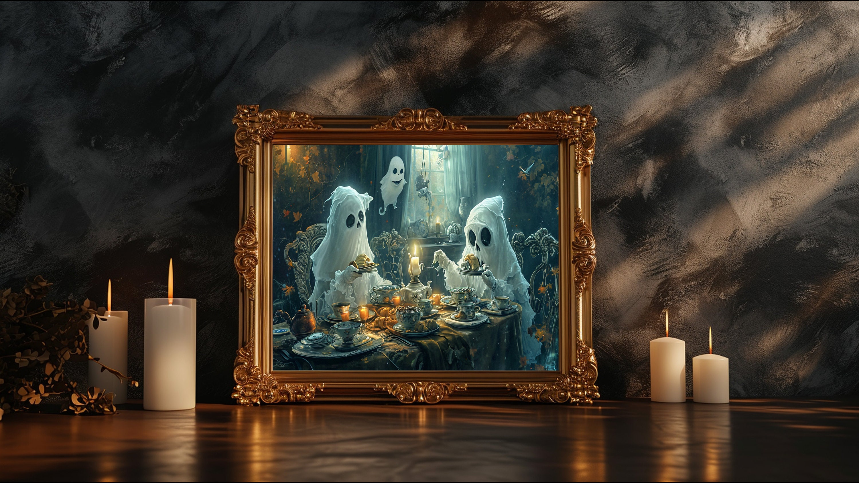 Haunted Tea Party, Cute Ghosts, Halloween Art, Tea Party, Halloween ...