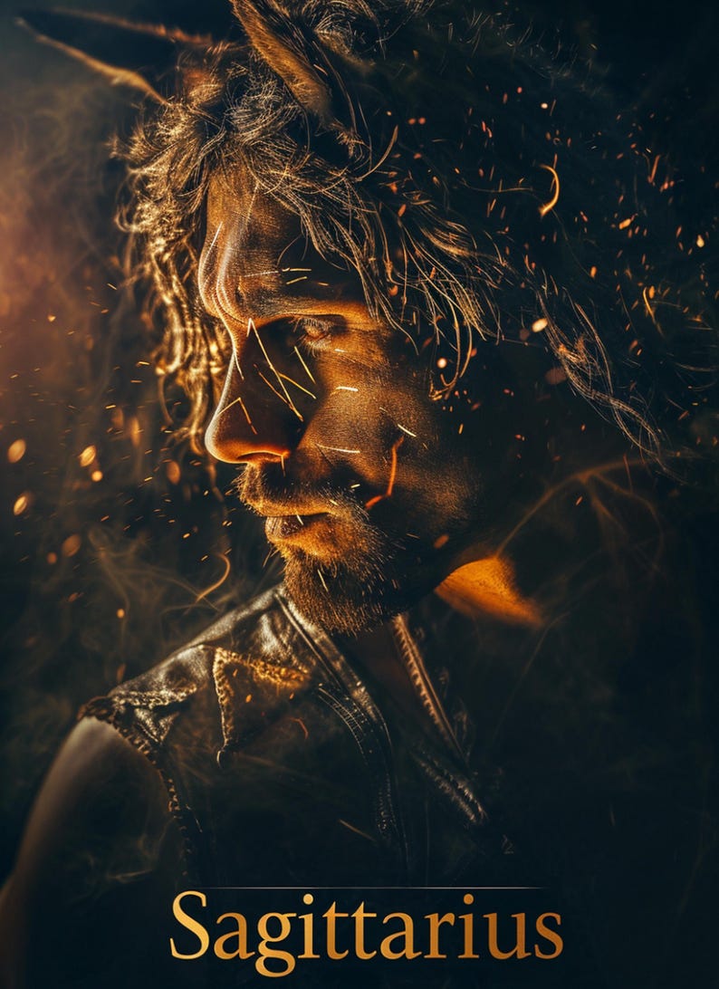 Sagittarius, Fire Sign, the Zodiacs, Zodiac Art Print, Wall Decor ...